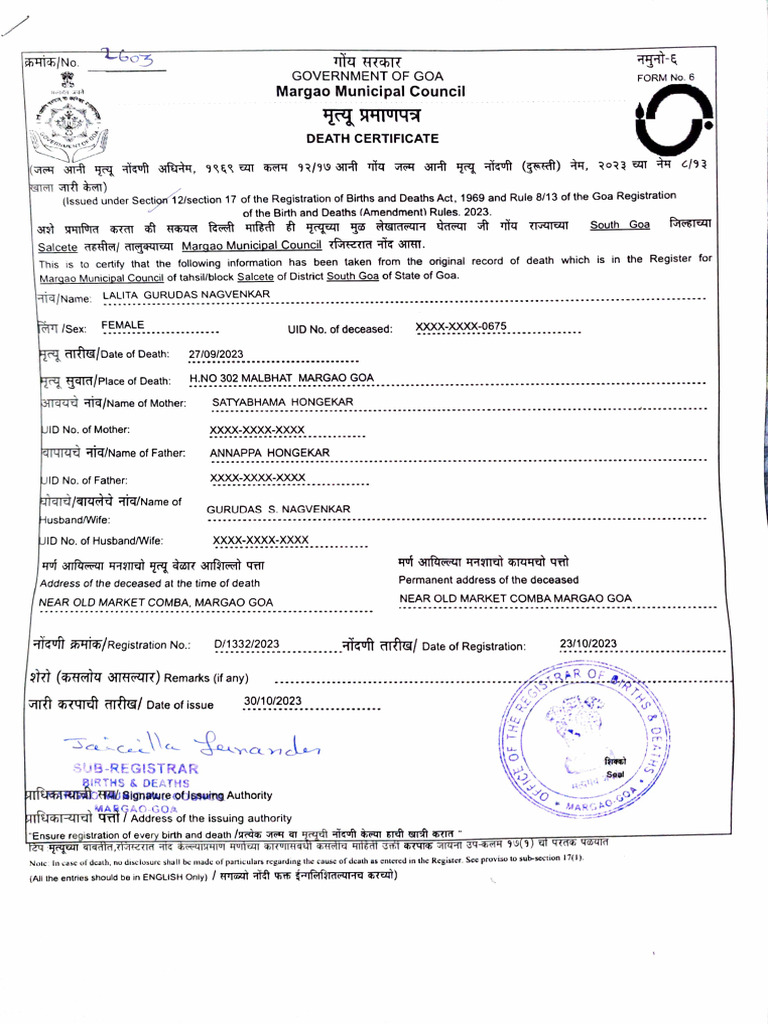 Death Certificate Marriage Certificate Birth Certificates | PDF ...