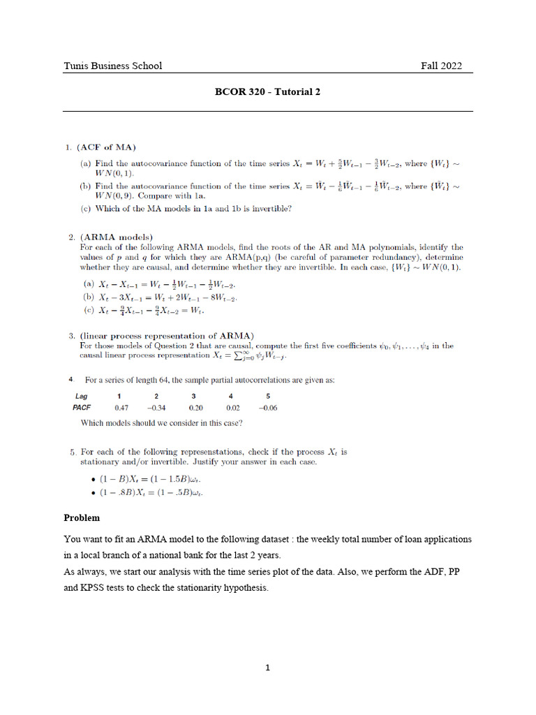 ARMA Model Fitting Tutorial 2 | PDF