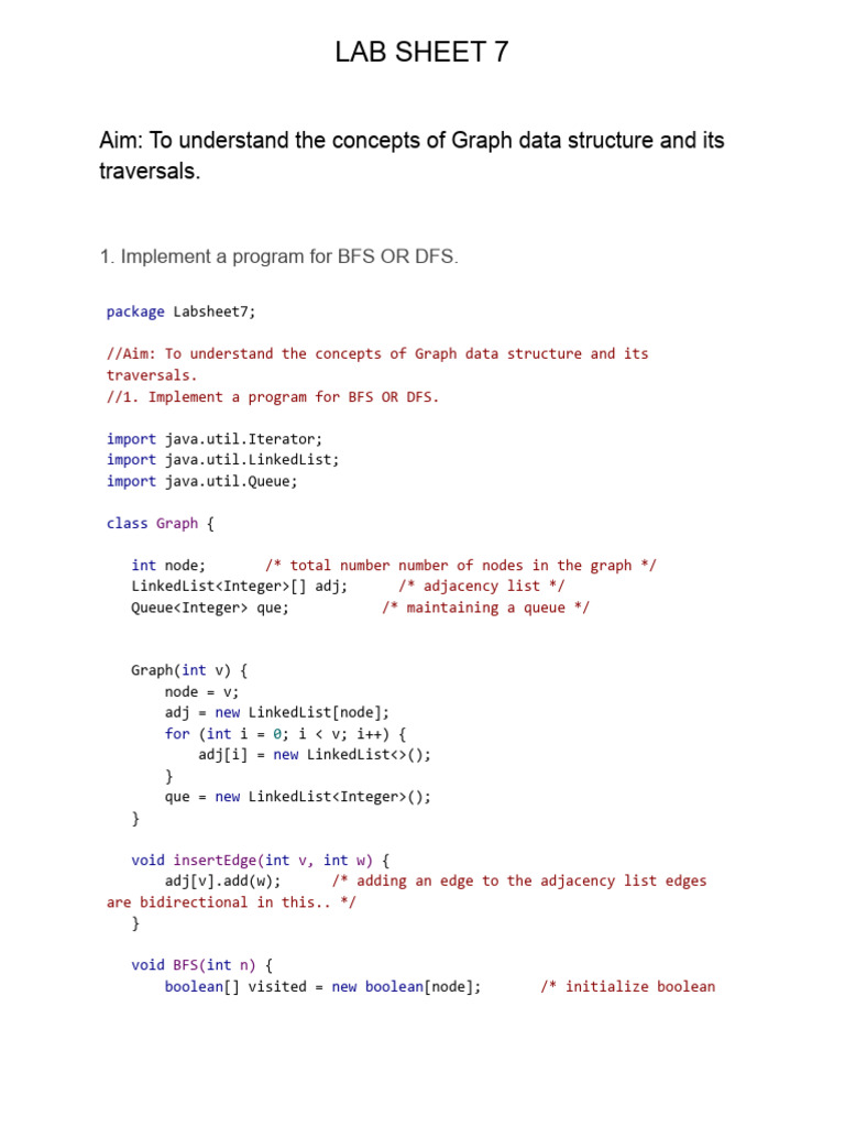 Lab Sheet 7-1 | PDF | Algorithms | Algorithms And Data Structures