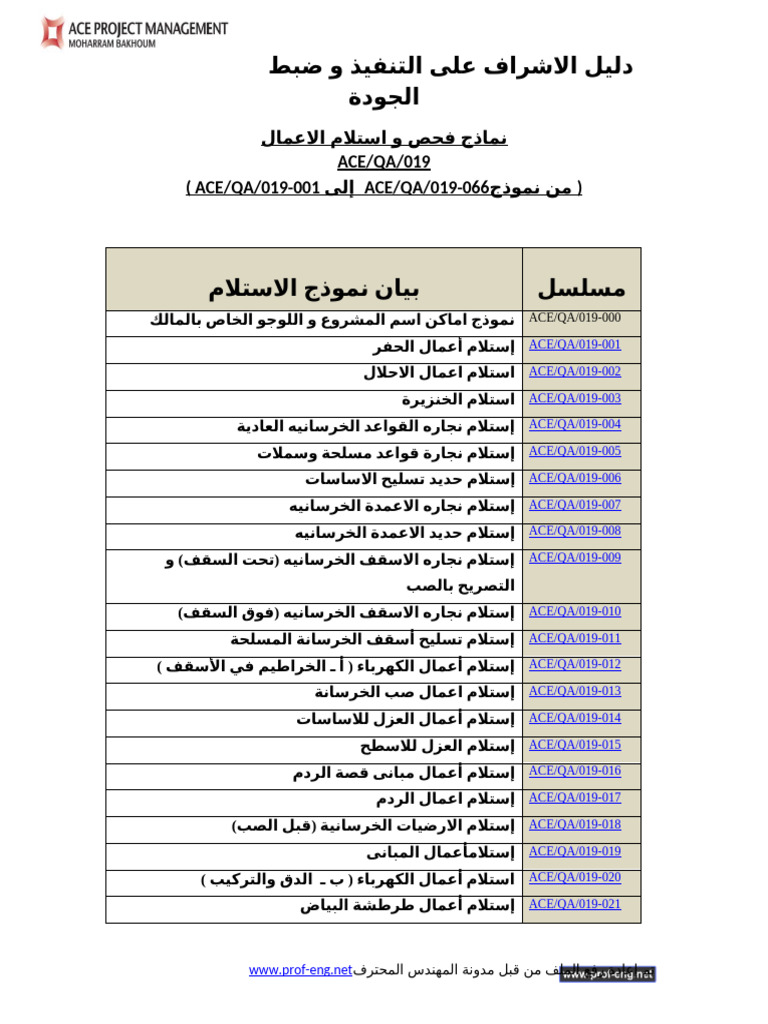 19-نماذج ضبط الجودة QC- ACE-QA-019 | PDF