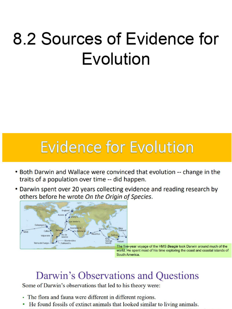 8.2 Sources of Evidence For Evolution | PDF