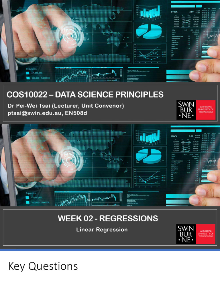 COS10022 DSP Week02 Regressions | PDF | Regression Analysis | Linear Regression