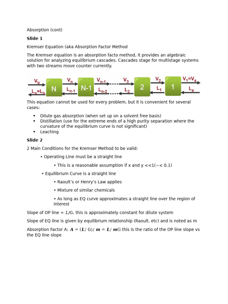 Kremser Equation | PDF