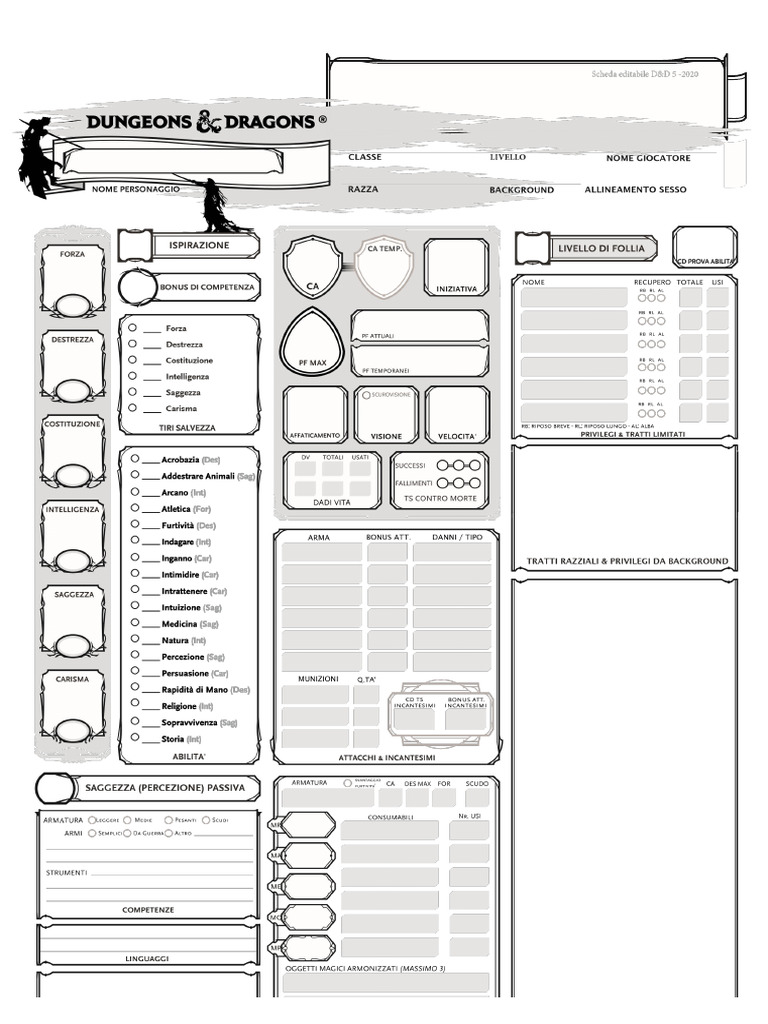 Scheda Personaggio | PDF