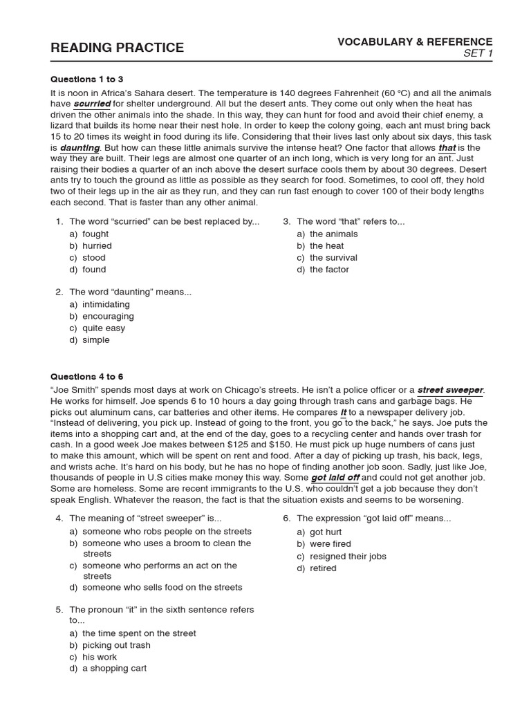 Vocabulary - Reference-Set - 1 (1) | PDF | Adolescence | Desert