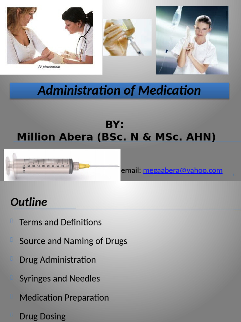 Medication Administration | PDF | Injection (Medicine) | Intravenous ...