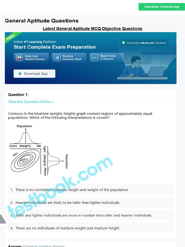 MCQ On General Aptitude 5eea6a1539140f30f369f4b5 | PDF