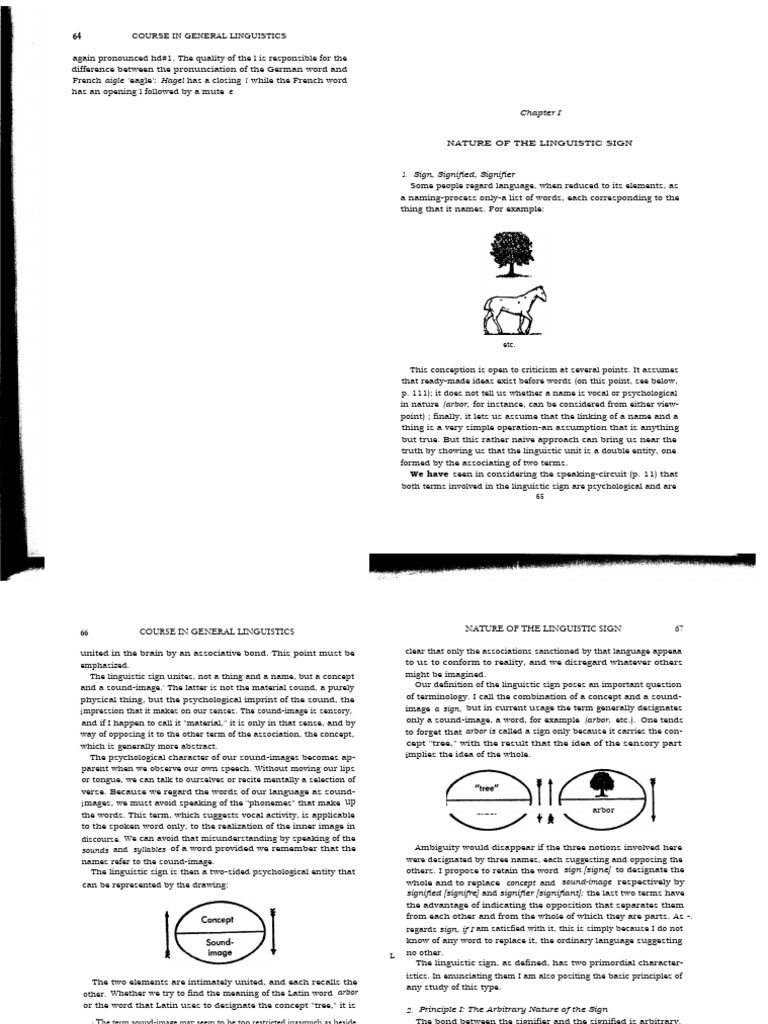 Saussure-Nature of The Linguistic Sign | PDF | Representation (Arts) | Word
