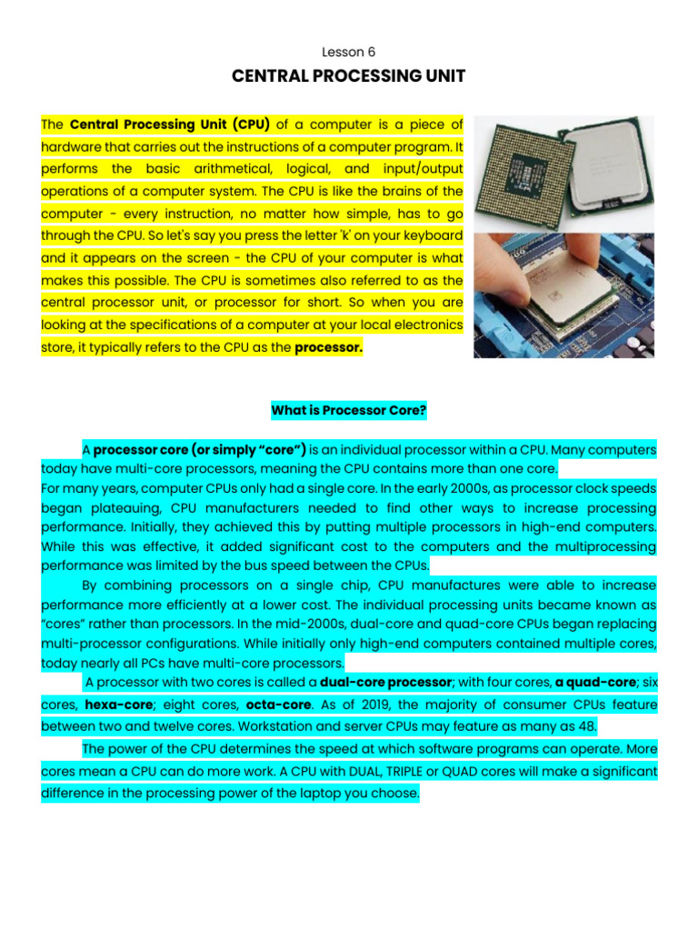 CPU Basics and Core Concepts | PDF | Central Processing Unit | Multi Core Processor