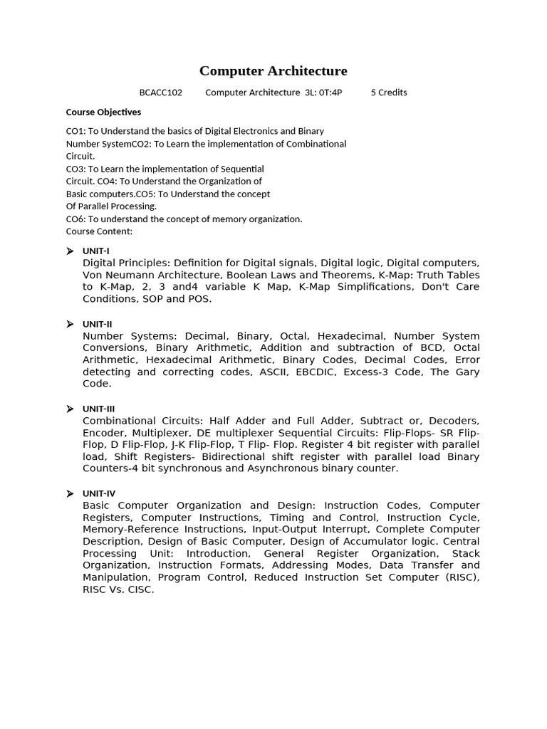 Computer Architecture Essentials | PDF