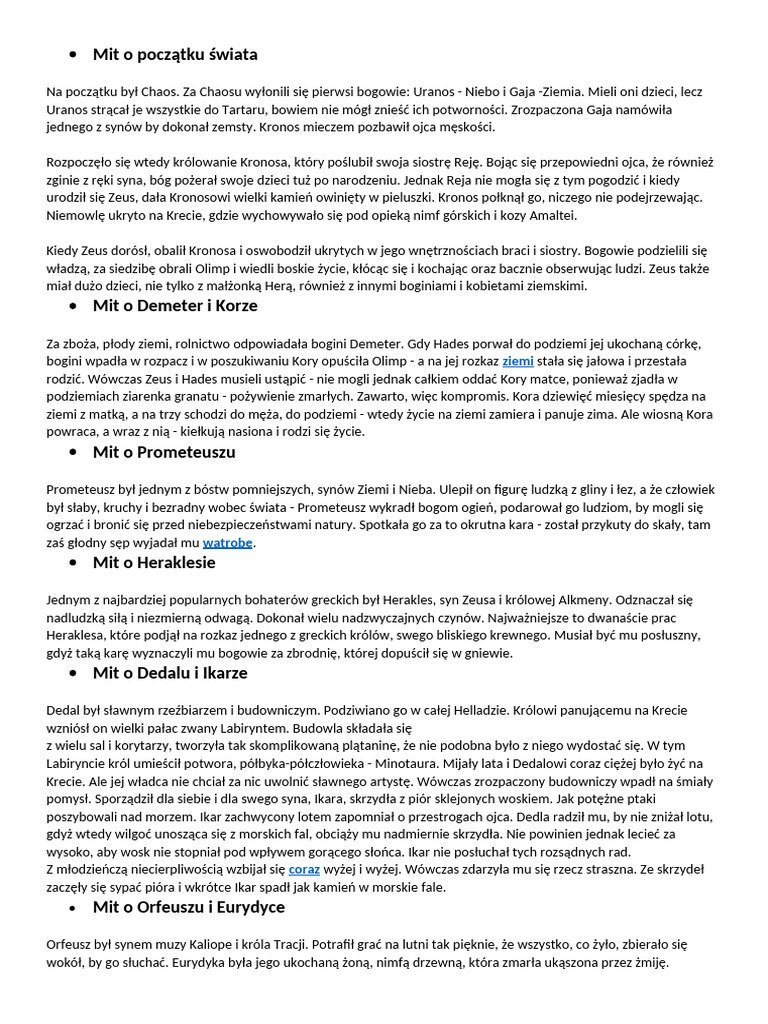 Mity Greckie | PDF