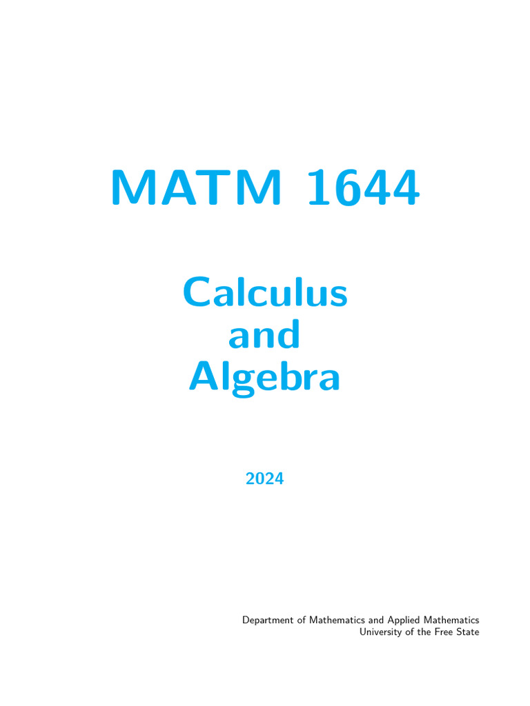 MATM1644 Module Guide 2024 | PDF | Matrix (Mathematics) | Complex Number