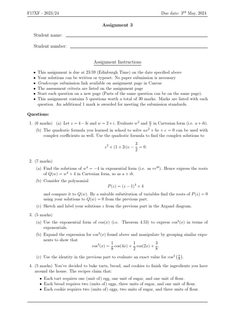 Assignment3 1 | PDF | Algebra | Mathematics