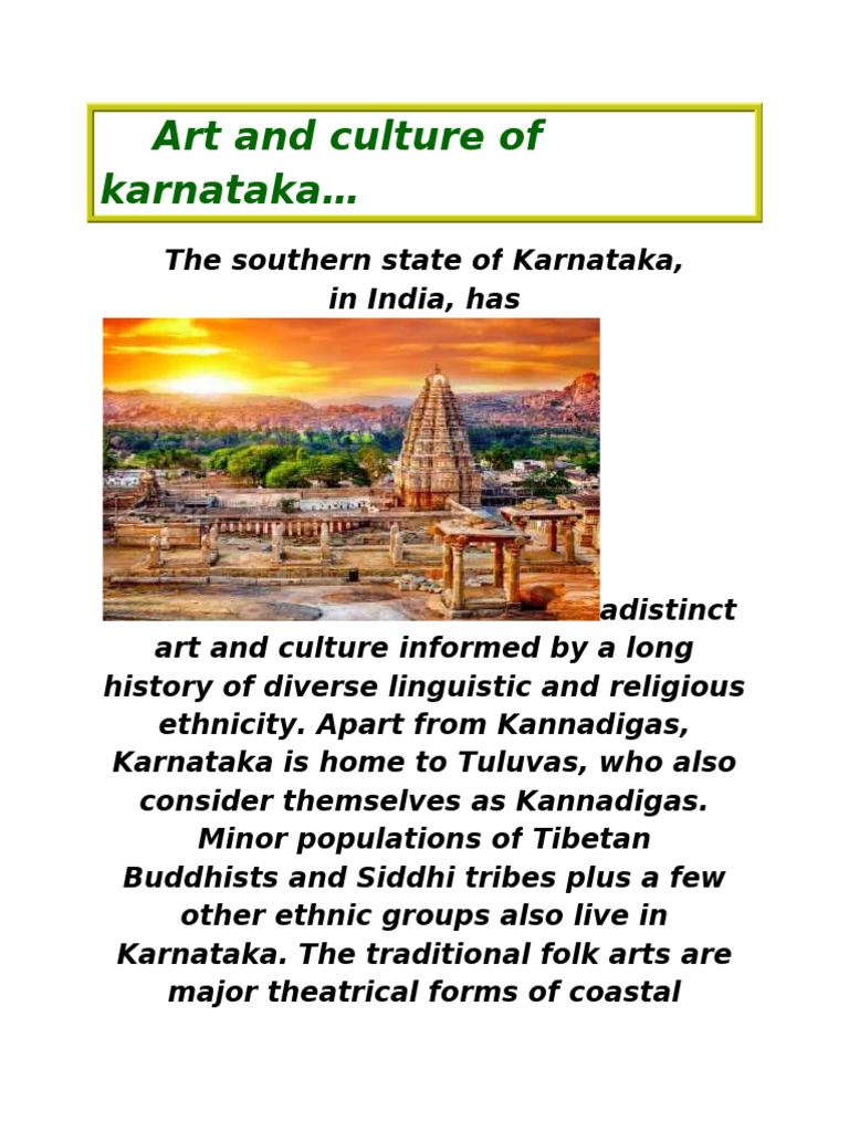 Art and Culture of Karnataka | PDF