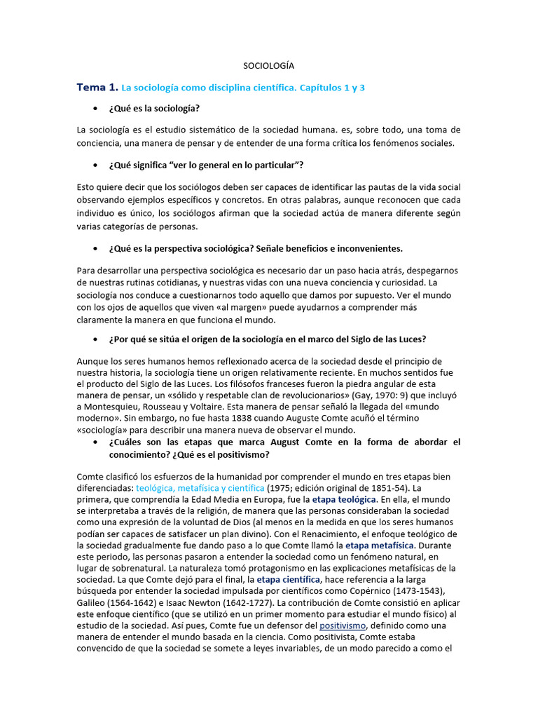 Introducción a la Sociología y Métodos de Investigación | PDF ...