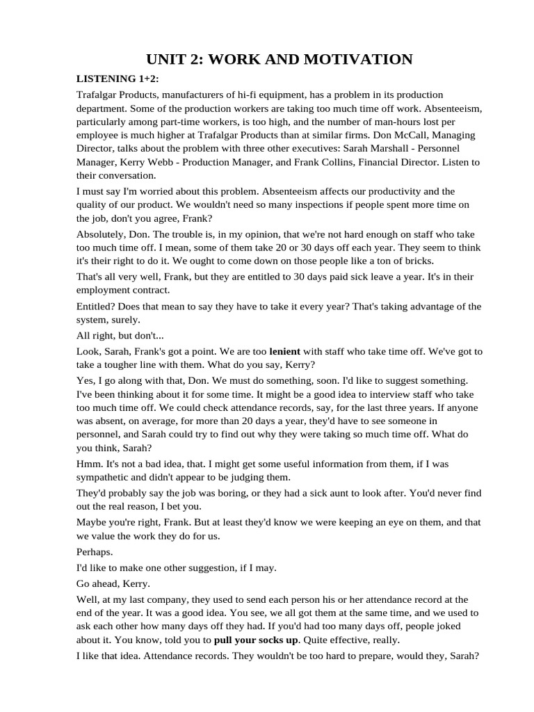 Listening Unit 2 | PDF | Child Care | Social Psychology