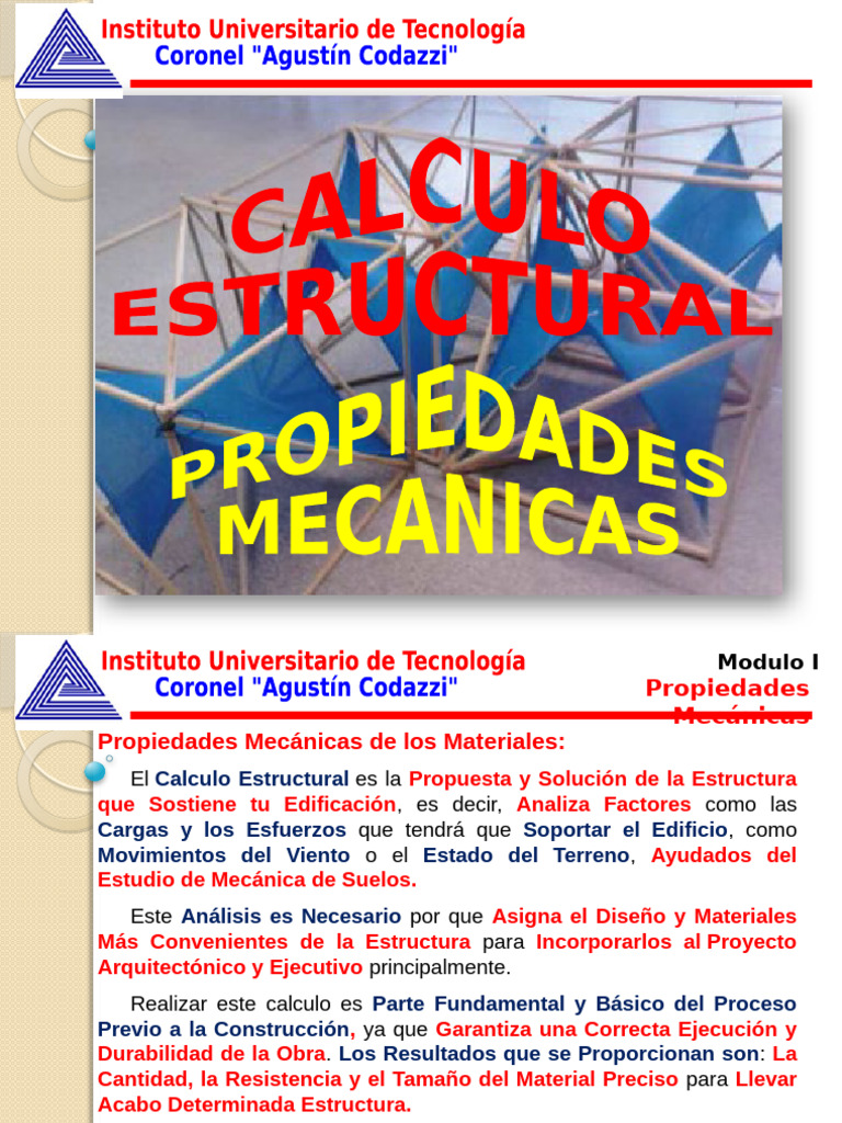 Calculo Estructural - Tema 1 - Propiedades Mecanicas de Los Materiales ...