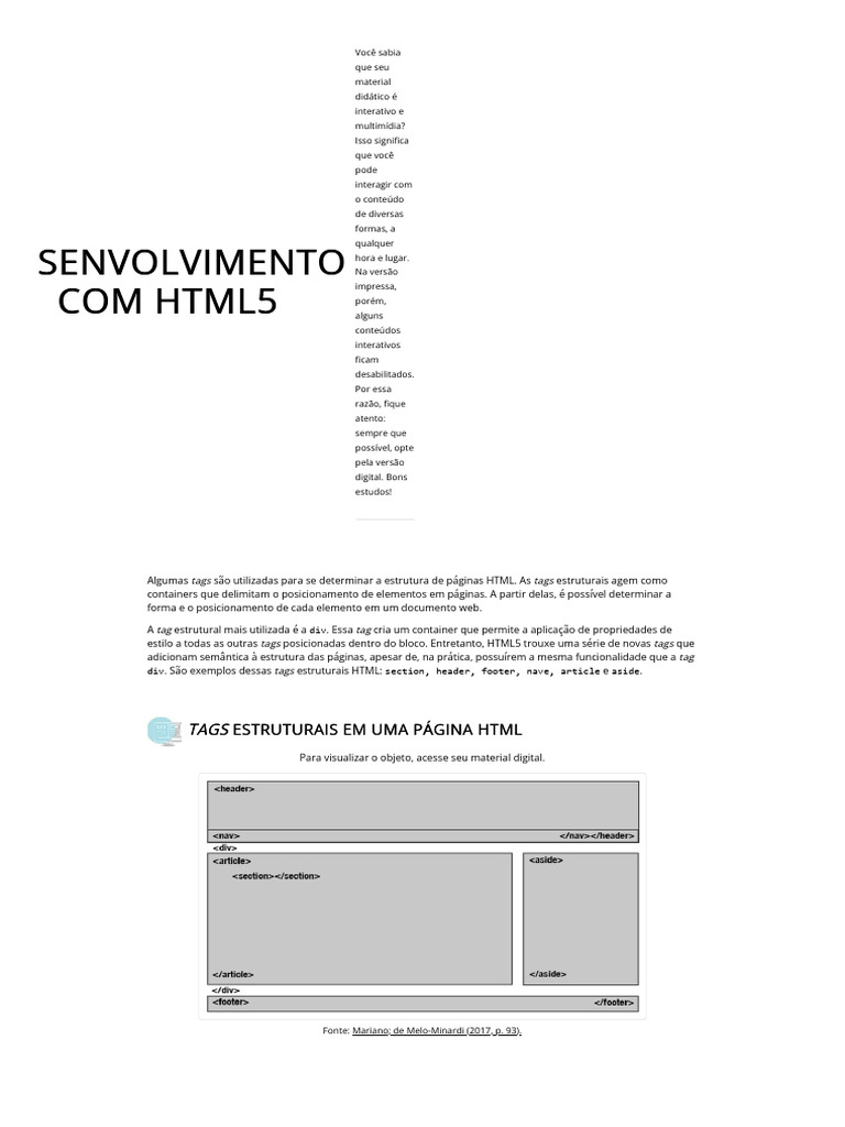 Desenvolvimento Com html5 | PDF | Html5 | Html