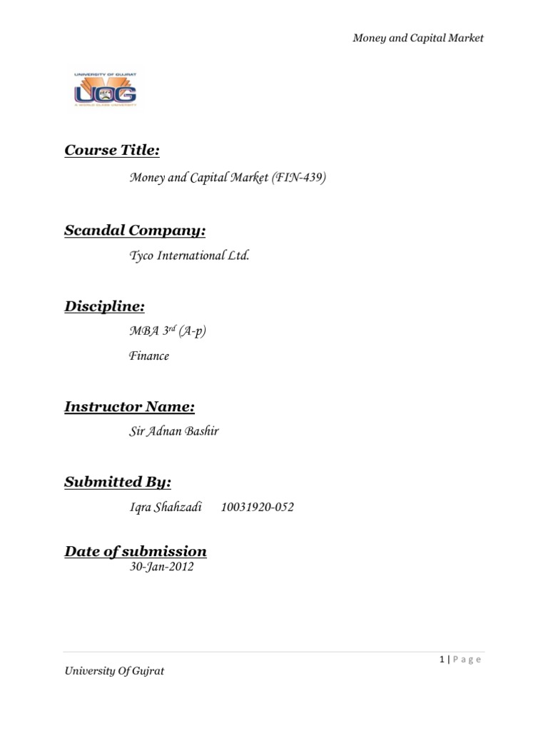 Tyco International Scandal | PDF | Leadership | Economies