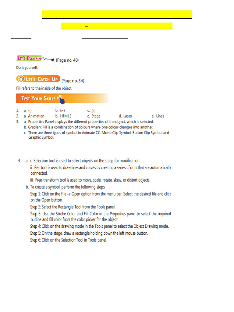 Computer - Ch-4 Introduction To Animate CC Notes (VI) | PDF