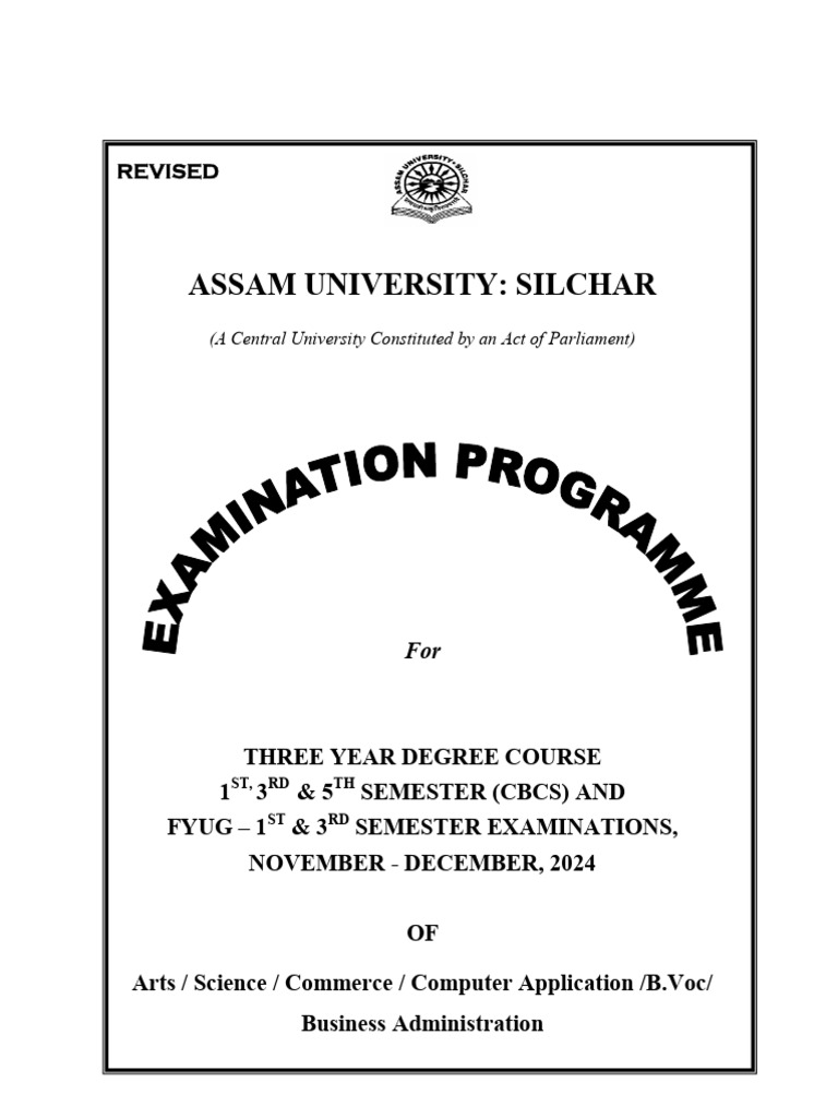 Revised Exam Routine TDC Cbcs Fyug Odd Semester Examination 2024 | PDF ...