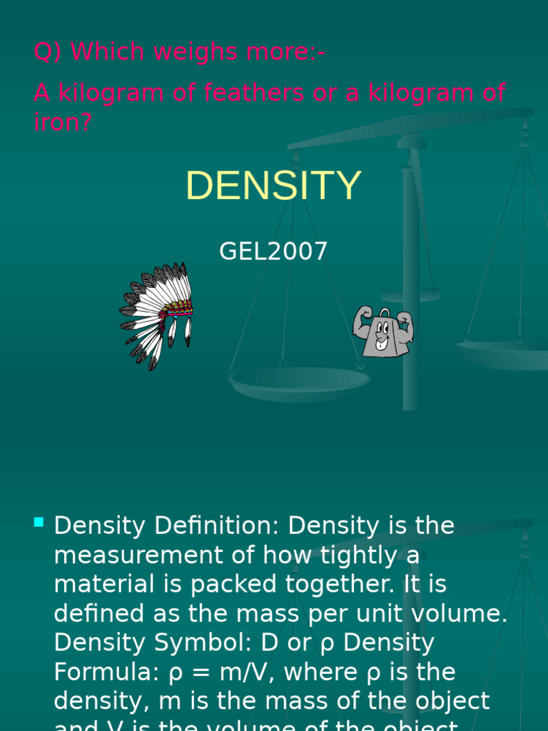 DENSITY | PDF | Density | Volume