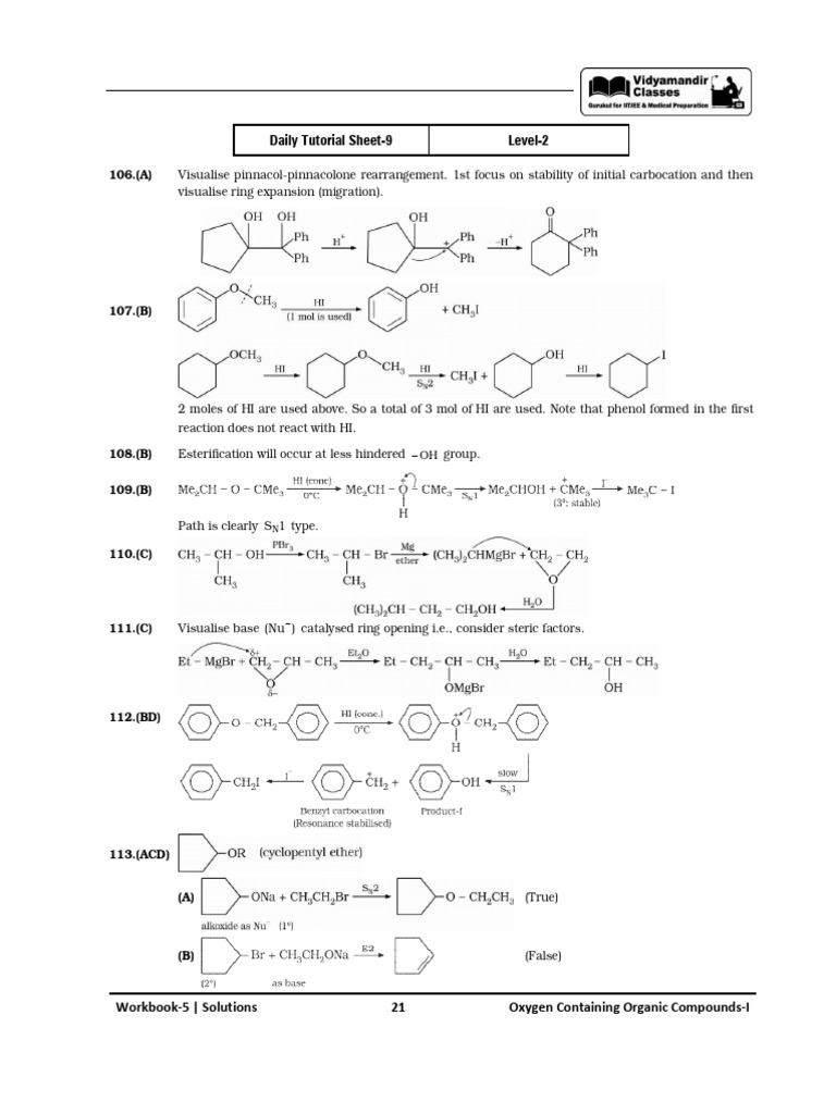 Oxygen-Containing Organic Compounds Solutions | PDF