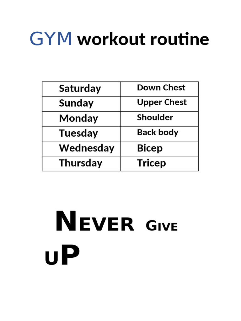 My Workout | PDF