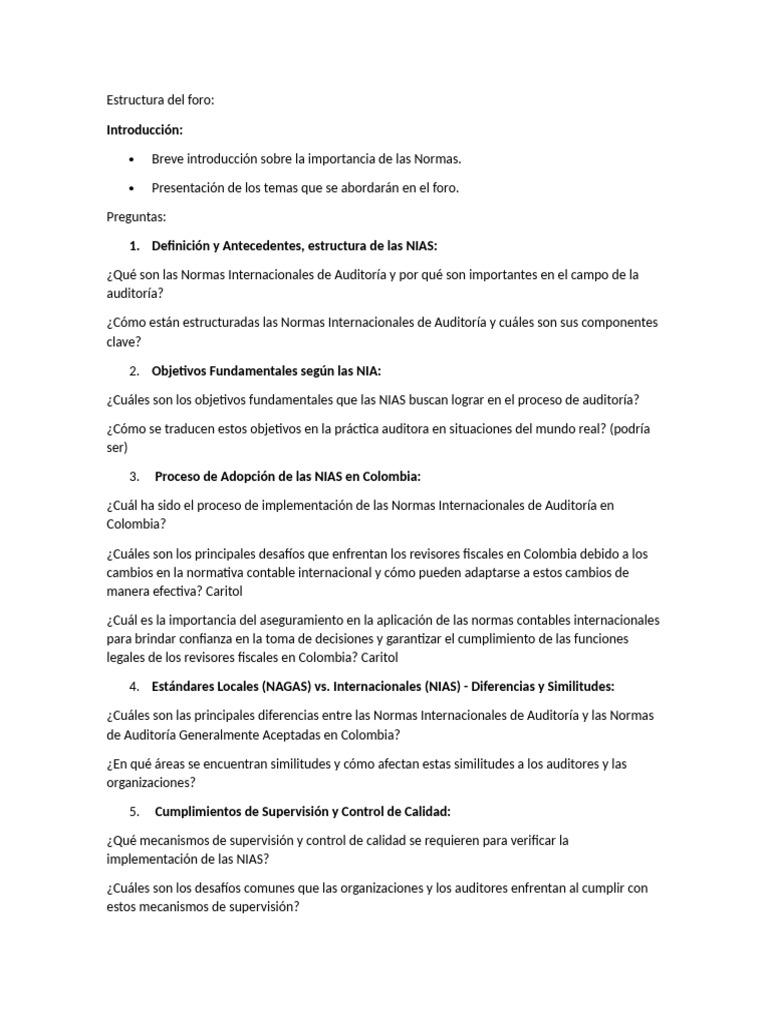 Estructura Del Foro | PDF