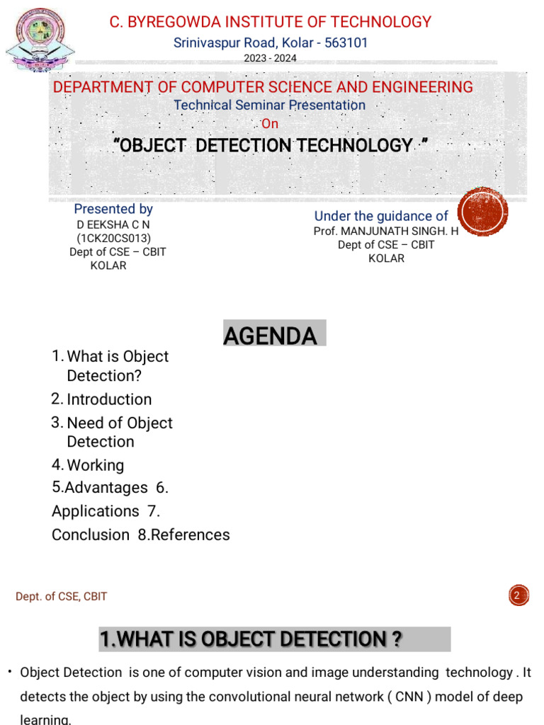 Object Detection Ppt 1 Pdf Computer Vision Deep Learning