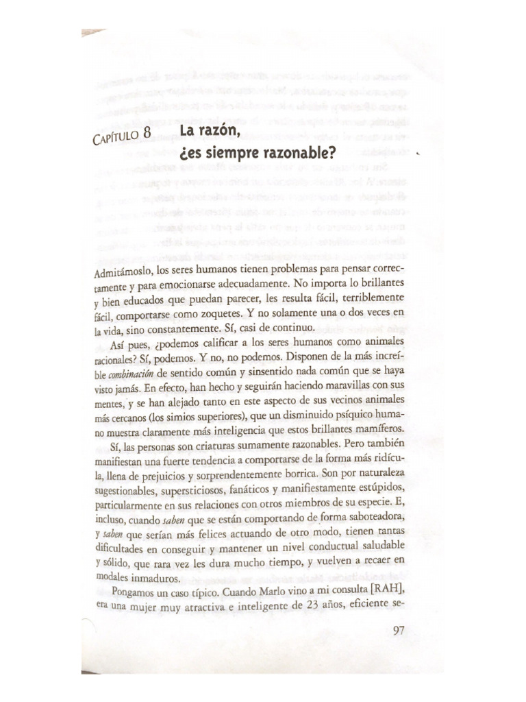 Capitulo 8 (1) Una Guia para Una Vida Mas Racional | PDF
