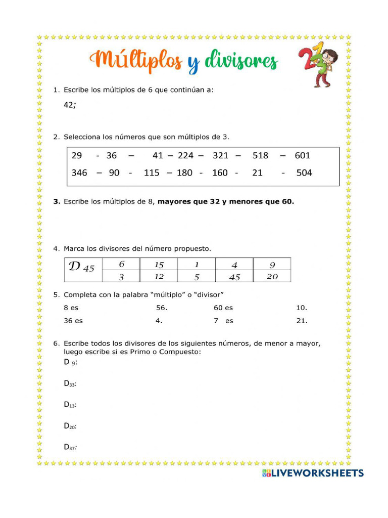 Multiplos y Divisores | PDF
