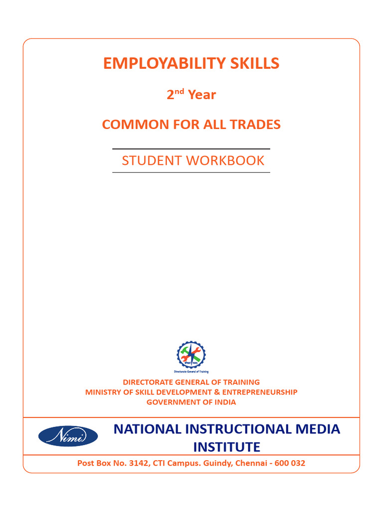 Employability Skills Workbook For 2nd Year ITI Students (English) | PDF ...