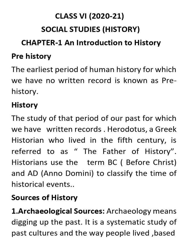 Class 6 - Social Studies (History) Lesson 1 | PDF | Archaeology | Pottery