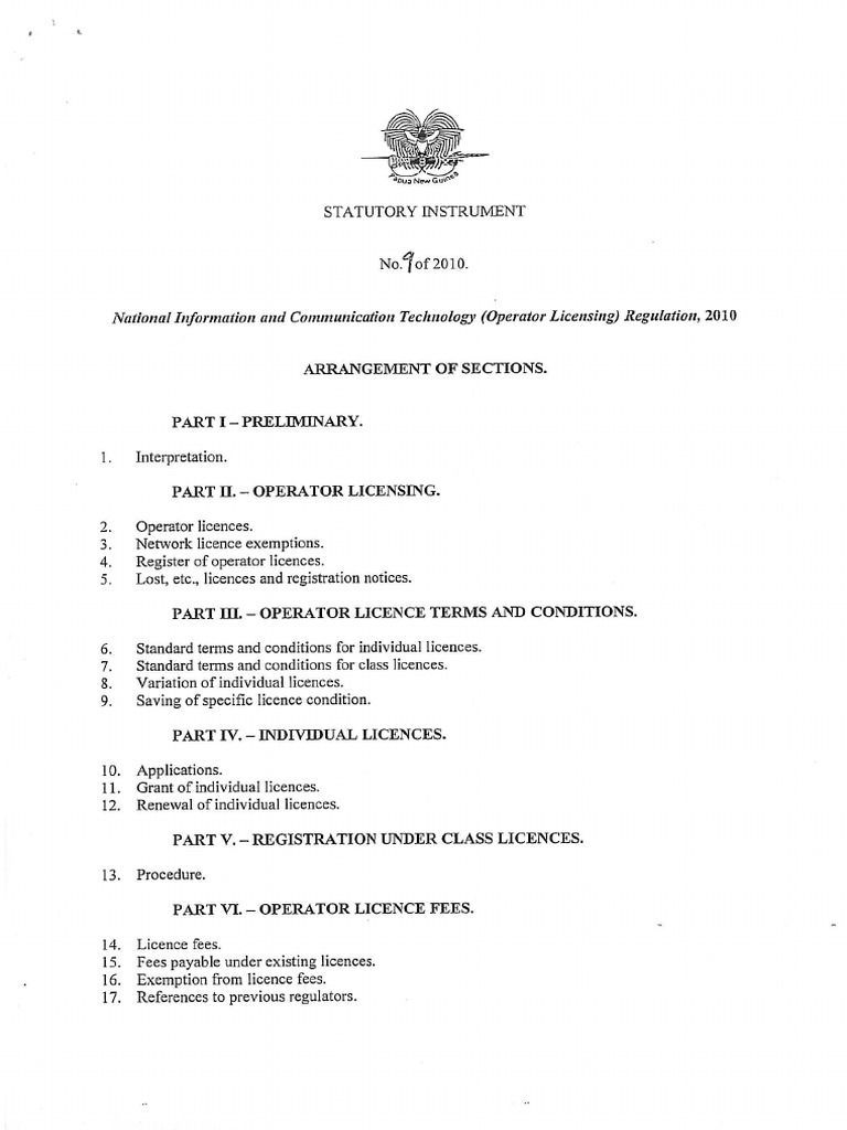 NICTA Operator Licensing Regulation | PDF