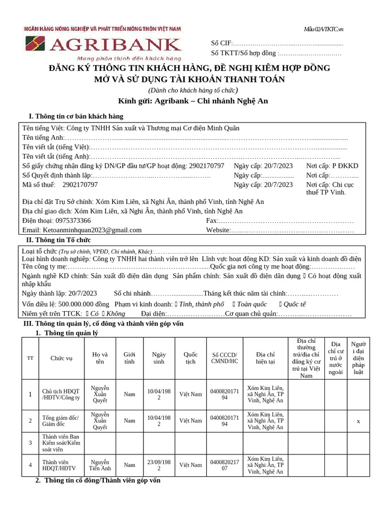 Mẫu 02a - tktc Mo Moi - Minh Quan | PDF