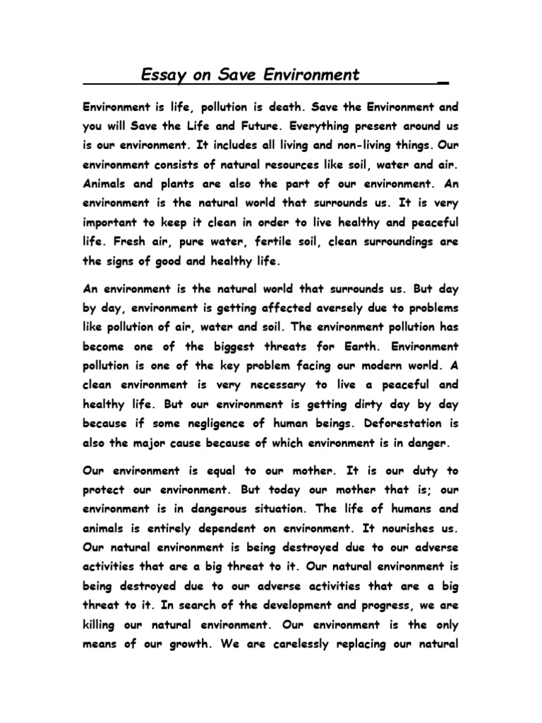 Save the Environment: Our Duty | PDF | Natural Environment | Pollution