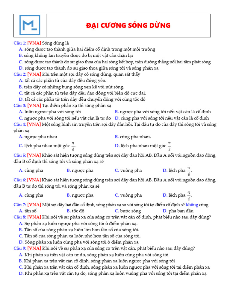 30 Cau Dai Cuong Song Dung 1730466403851 | PDF