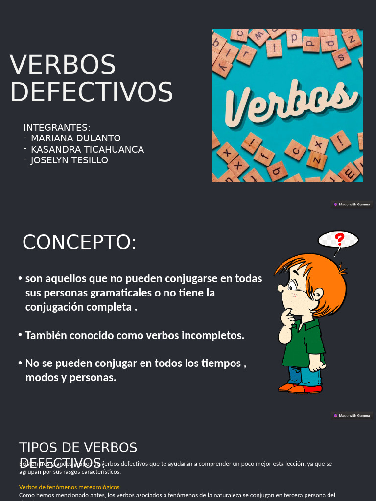 Verbos Defectivos | PDF | Verbo | Sintaxis