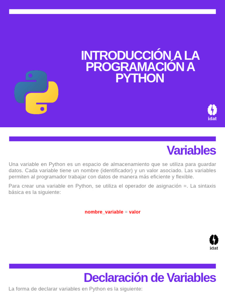 Semana 2.2 | PDF | Python (lenguaje de programación) | Variable (informática)