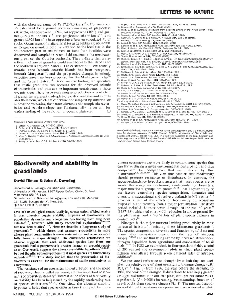 Tilman and Downing 1994 | PDF