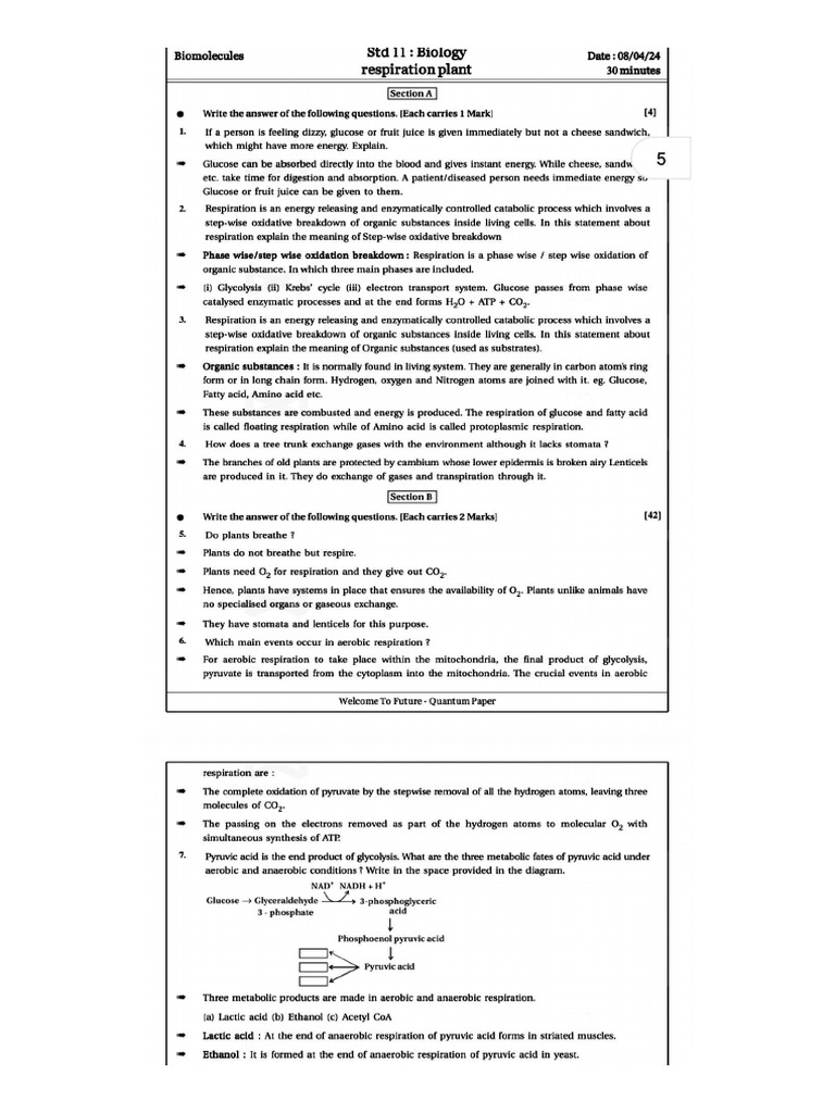 Biology Questions | PDF