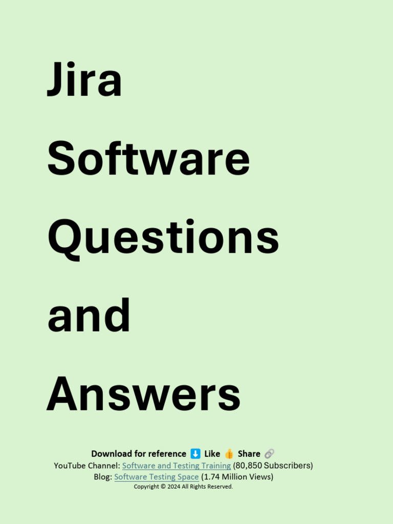 Jira Questions & Answers | PDF | Scrum (Software Development) | Agile ...