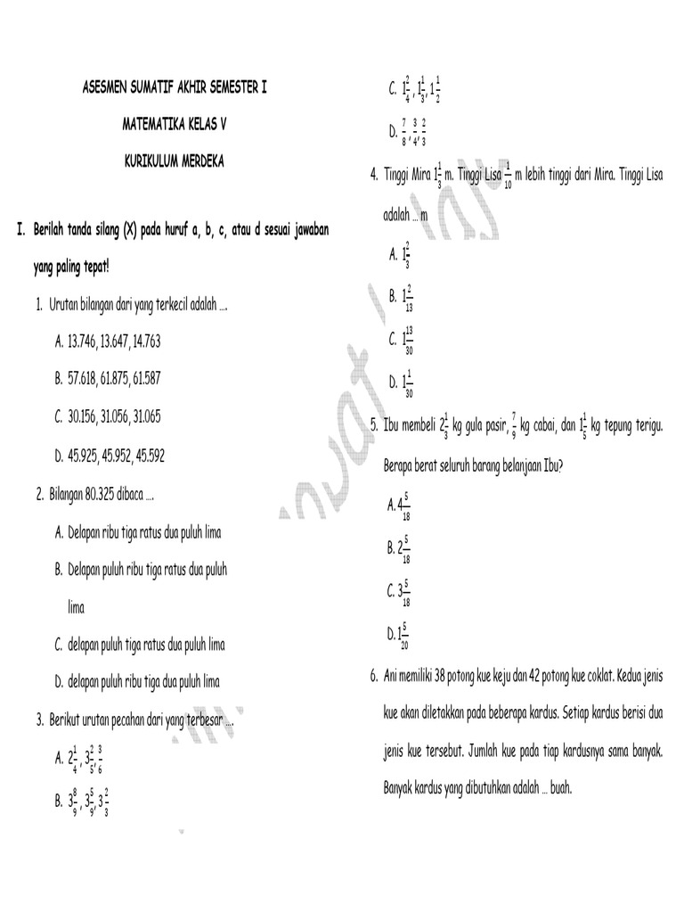 SAS 5 Matematika | PDF