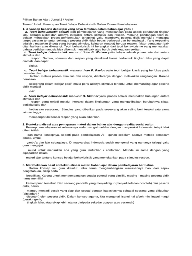 Modul 1 - Analisa Bahan Ajar KB.1 Jurnal 2 | PDF