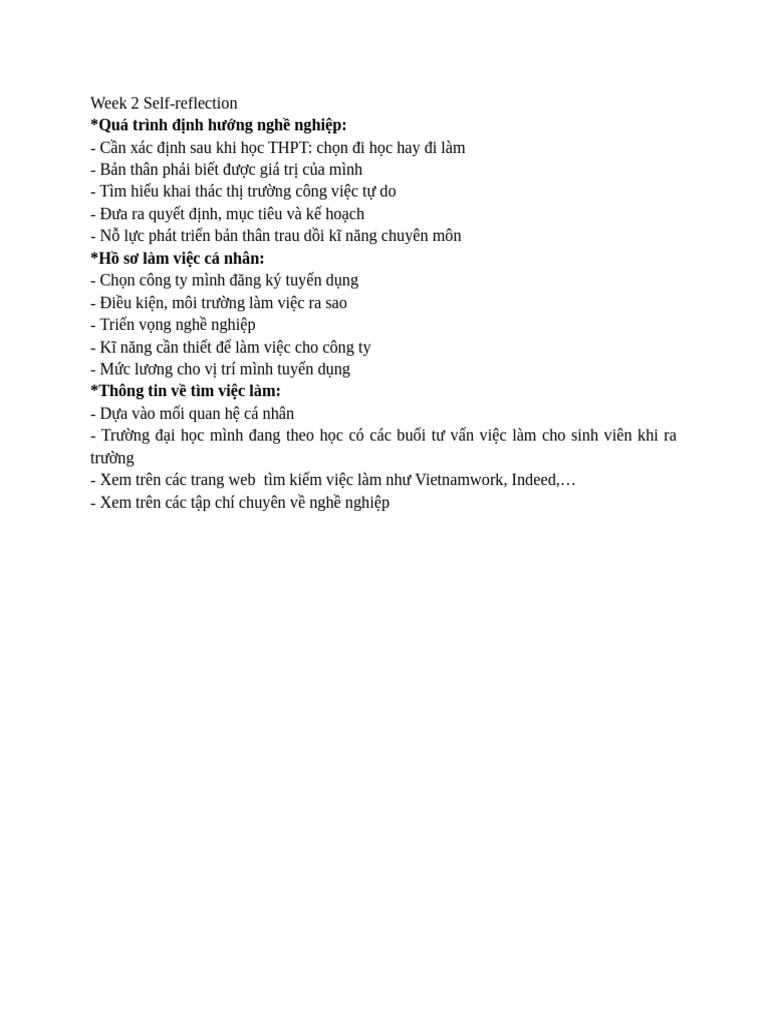 Week 2 Self-Reflection | PDF
