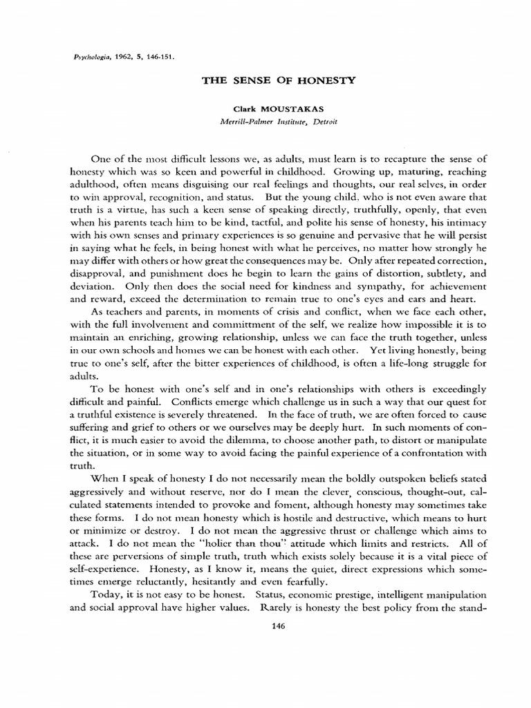 The Challenge of Adult Honesty | PDF | Truth | Psychology