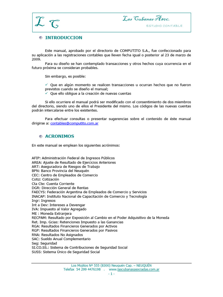 Manual PLan Ctas - LasCubanas - 090517 | PDF | Bancos | Impuesto al ...