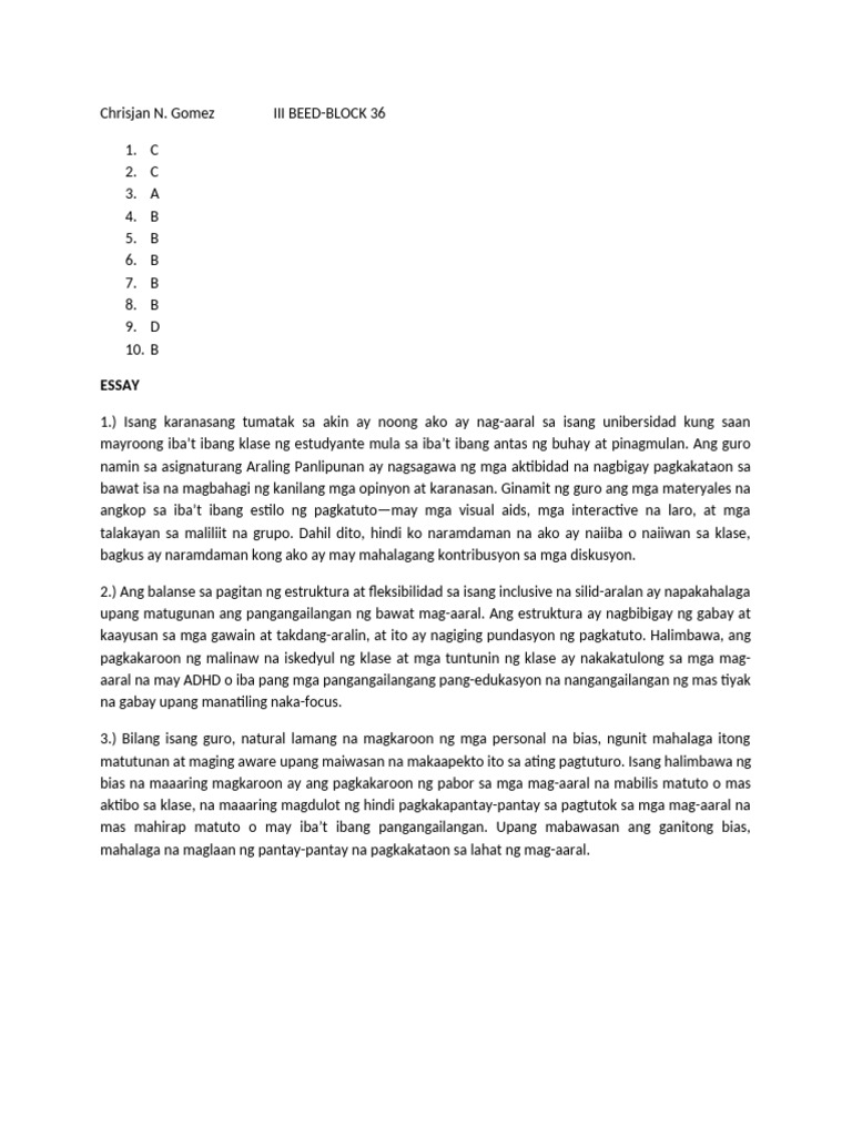 Quize Lesson 9 | PDF