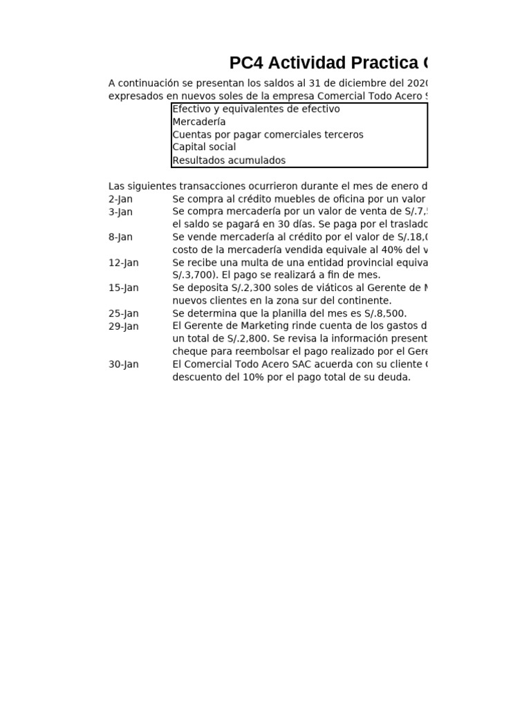 PC4 Evaluacion Practica Contable | PDF